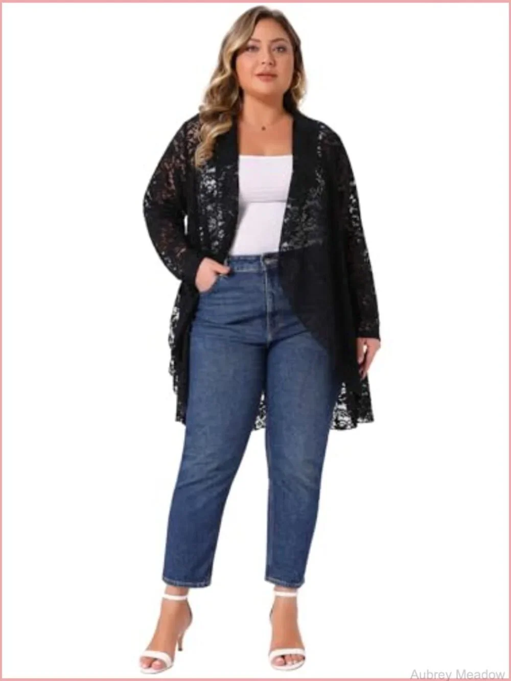 Sweaters | Plus Size Lace Cardigan Open Front Long Sleeve Sheer Crochet ...